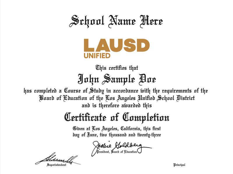California Ged Diploma Certificate High School Equivalency HiSET