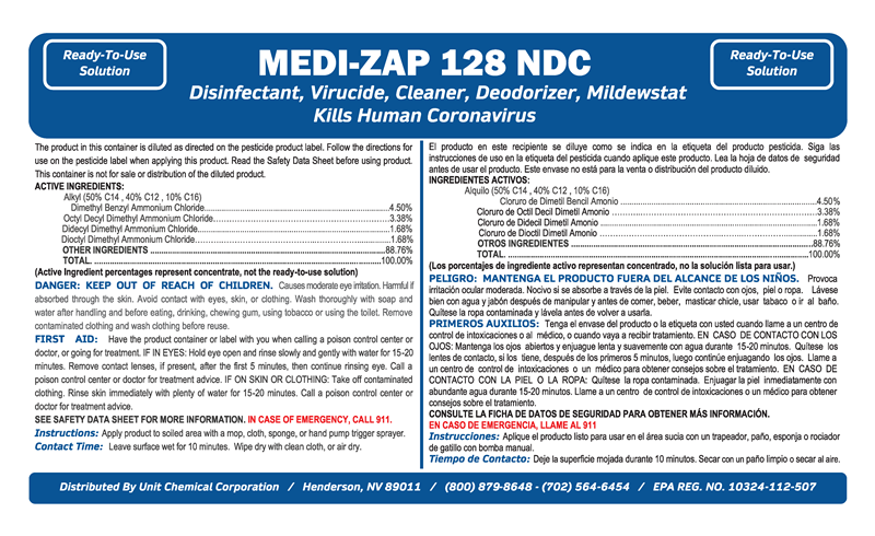 Medi-Zap 128 Label - UCC