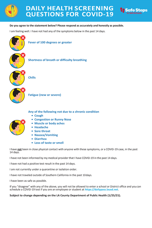 (Coroplast) Daily Health Questions - English