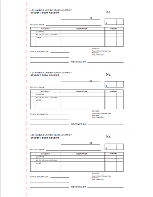 Student Body Receipt Books (2-part)
